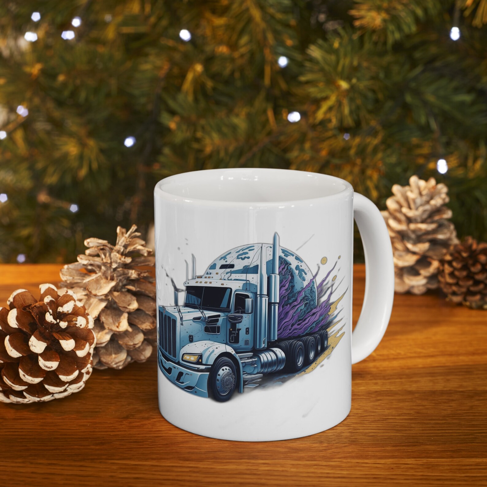 Semi-truck Coffee Mug Cool Semi Truck Mug Tractor Trailer - Etsy