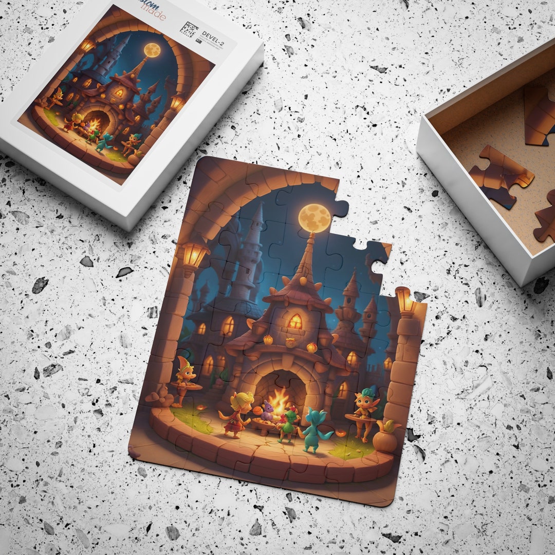 Elf Kids Puzzle: 30-piece Laminated Chipboard Puzzle - Etsy