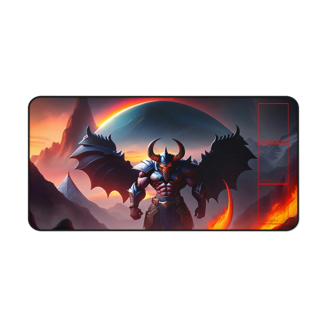 Magic Play Mat Magic Board Mat MTG Game Mat Dark Demon God Commander ...