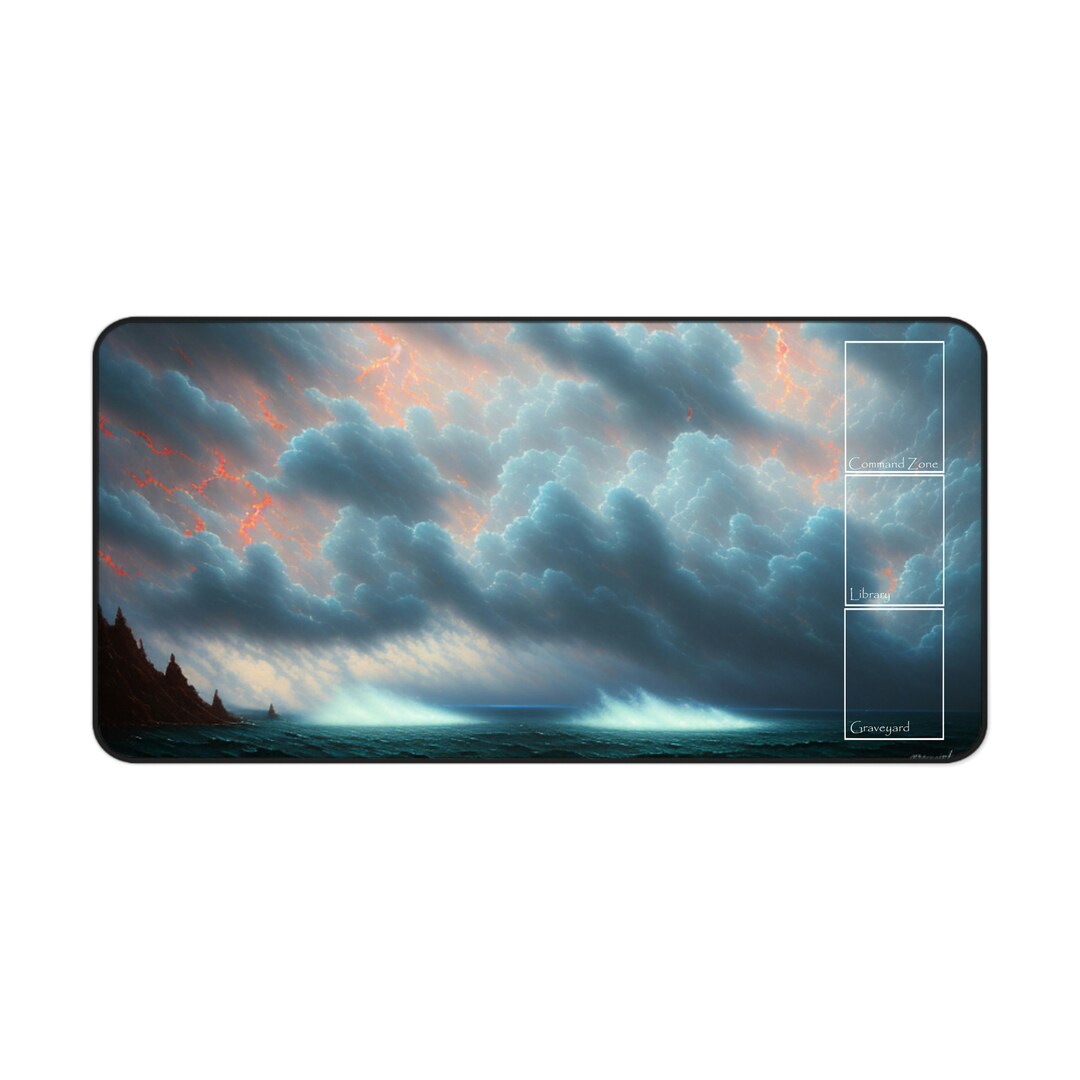 Magic Play Mat Magic Board Mat MTG Game Mat Lightning Storm Clouds Sea ...