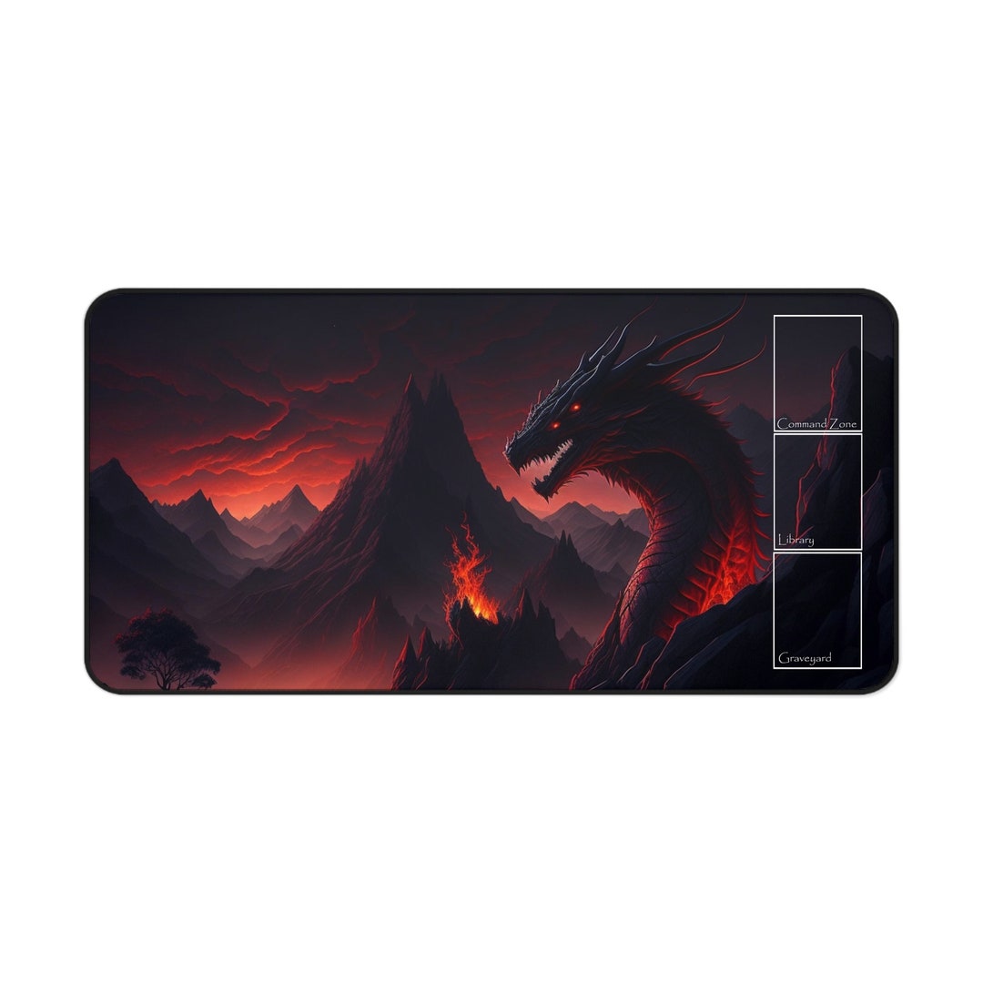 Magic Play Mat Magic Board Mat MTG Card Mat Dragon Landscape Commander ...