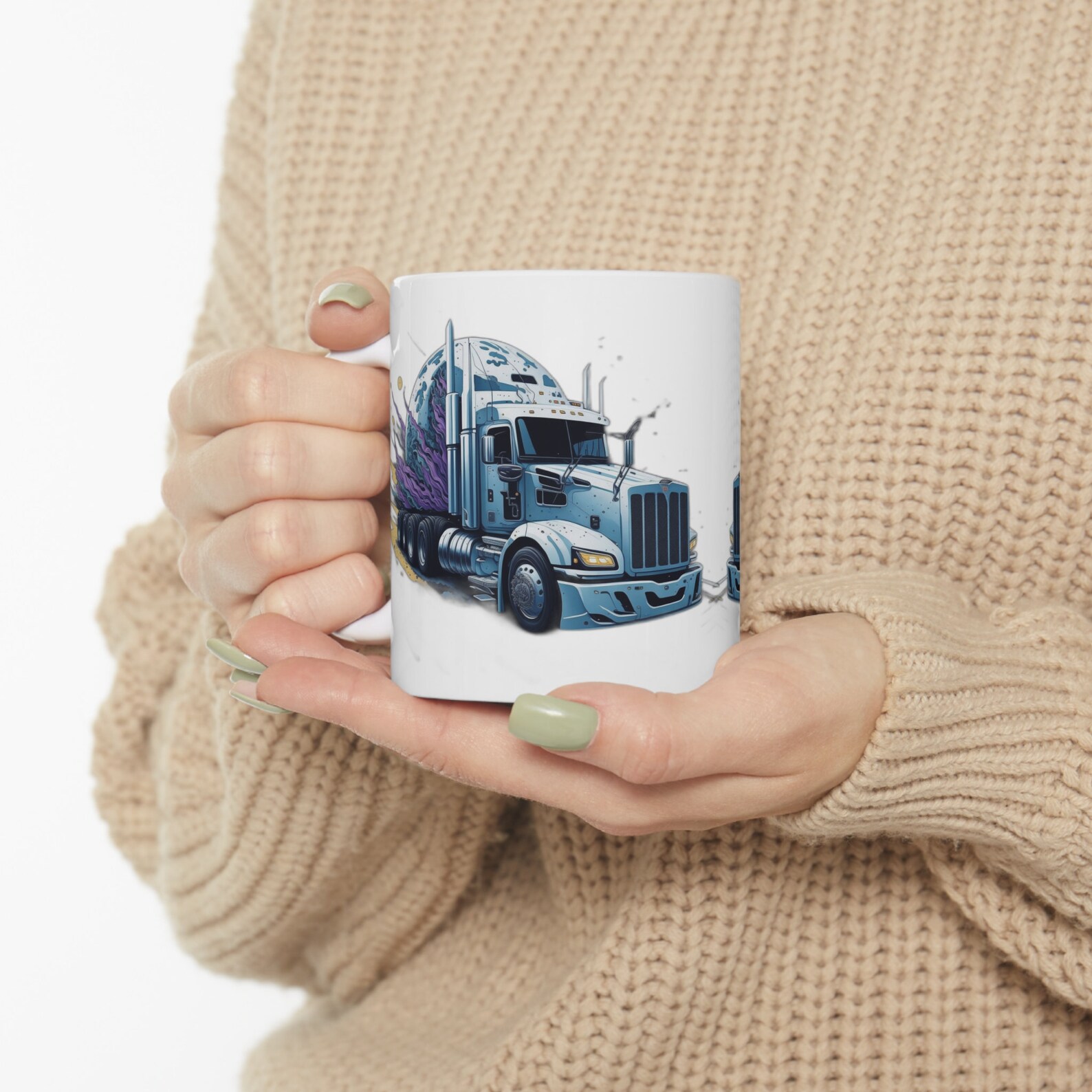 Semi-truck Coffee Mug Cool Semi Truck Mug Tractor Trailer - Etsy