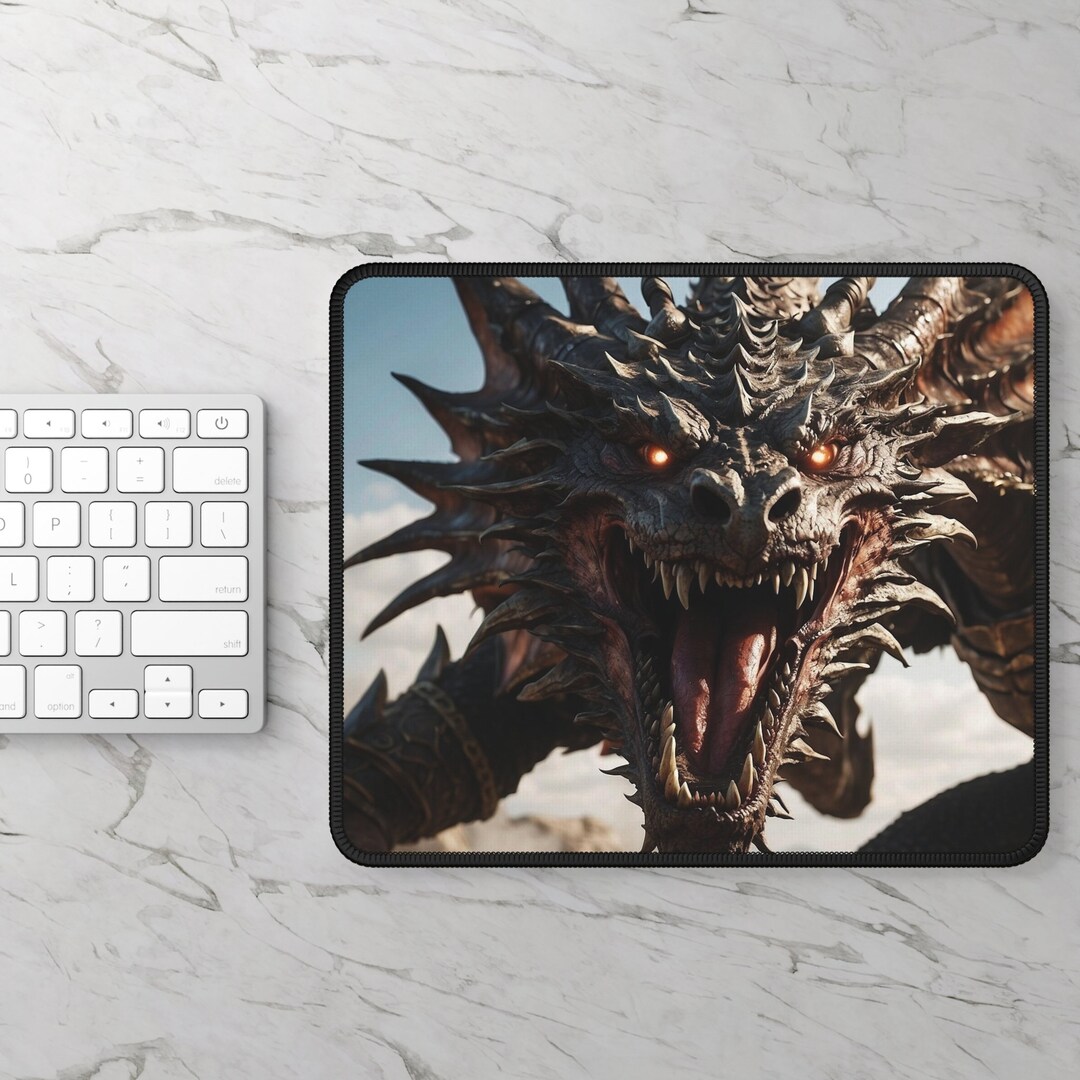 Fierce Dragon Gaming Mouse Pad: Stitched Edge Gamer Gift - Etsy