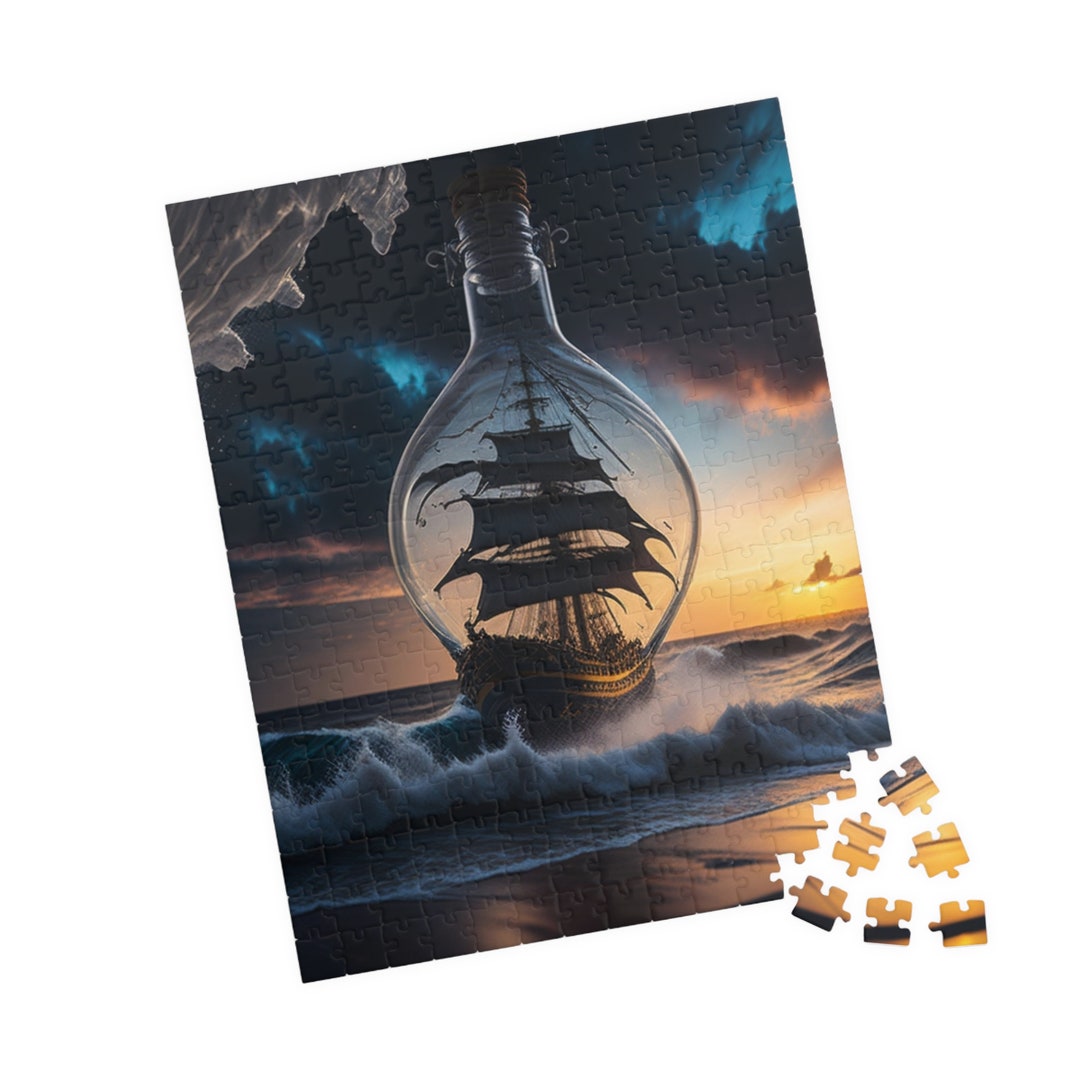 Pirate Ship Puzzle Kids and Adult Puzzle Old Pirate Ship Puzzle Fun ...