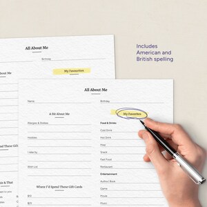 Printable All About Me Survey, Employee Favorites List, Instant ...