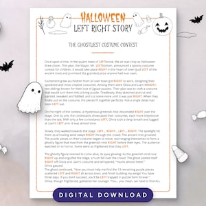 Halloween Left Right Game Printable, Pass the Gift Game, Halloween ...