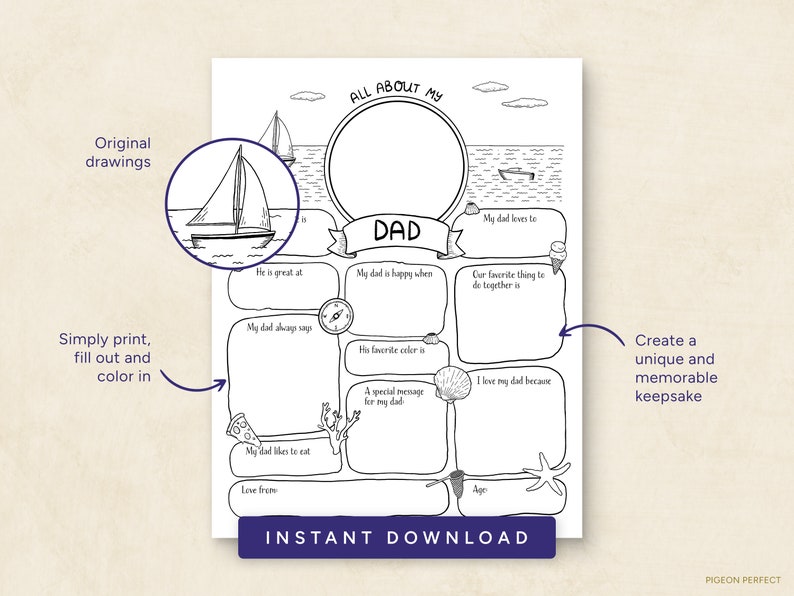 Father's Day Questionnaire, All About My Dad Printable for Dad, Bonus ...