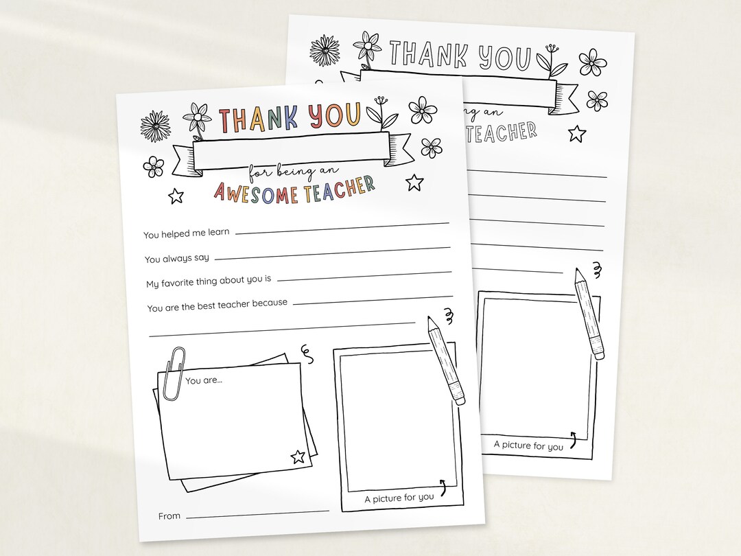 Teacher Appreciation Gift, All About My Teacher Printable, Teacher ...