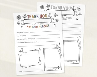 Teacher Appreciation Week All About My Teacher Questionnaire Printable ...