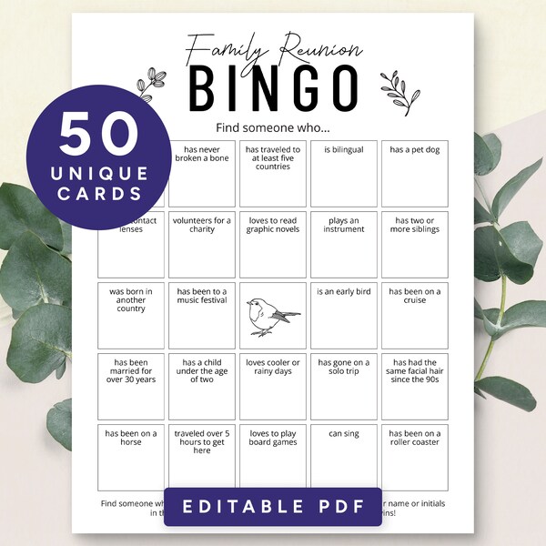 Reunion Bingo - Etsy