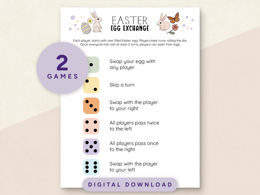 Easter Egg Exchange Game, Candy Dice Game for Kids and Adults, Easter ...