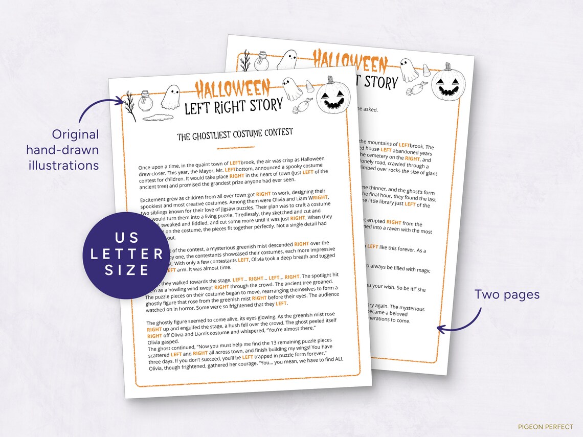 Halloween Left Right Game Printable, Pass the Gift Game, Halloween ...