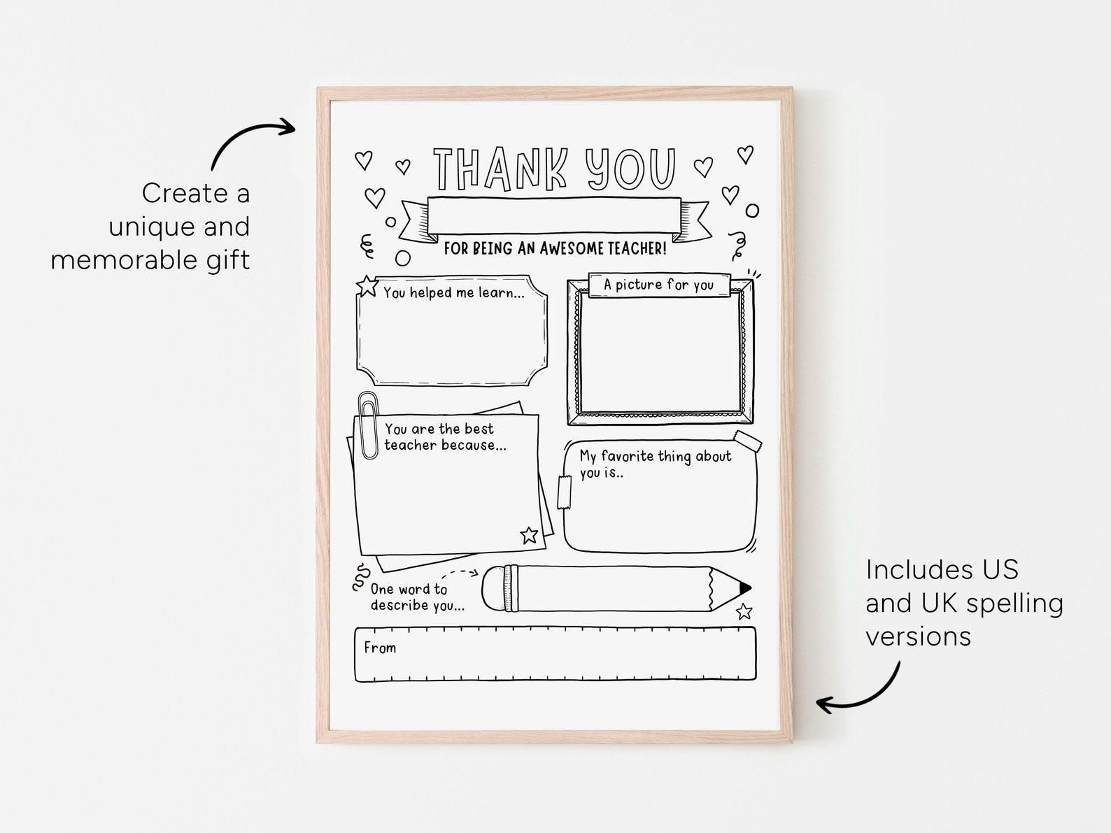 Teacher Appreciation Gift, All About My Teacher Printable, Teacher ...