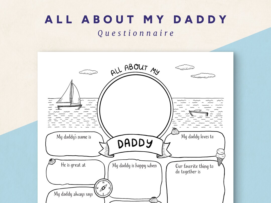 Father's Day Questionnaire, All About My Daddy Printable, Fill in the ...