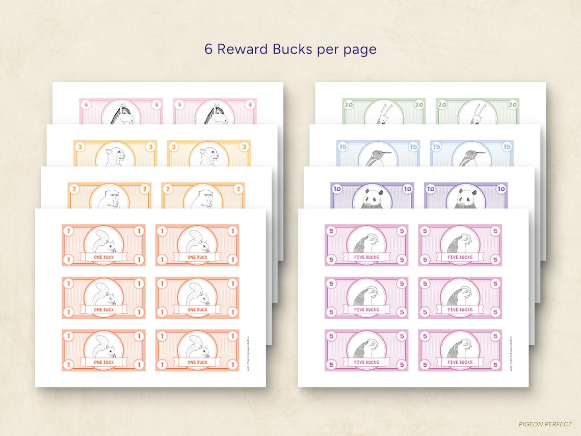 Editable Kids Reward Bucks Printable Play Money Mom Bucks - Etsy