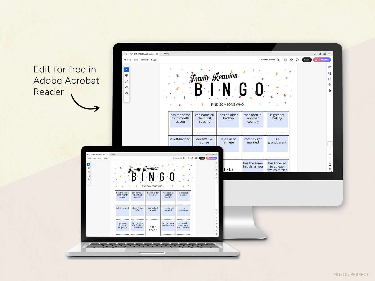 Editable Family Reunion Bingo Game, Get to Know You Bingo, Find the ...