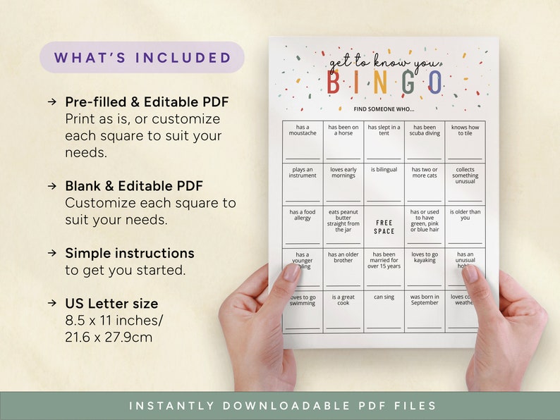 Editable Get to Know You Bingo, Find the Guest Bingo, Coworker Bingo ...