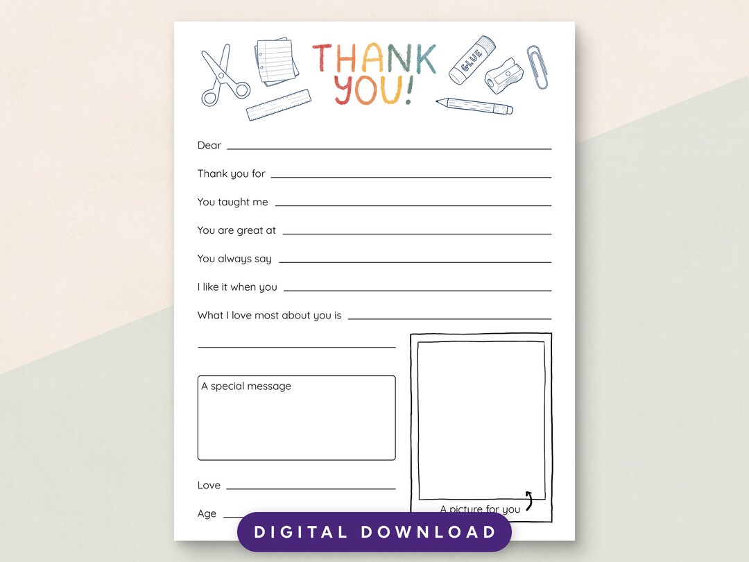 Teacher Appreciation Gift, All About My Teacher, Thank You Teacher Gift ...