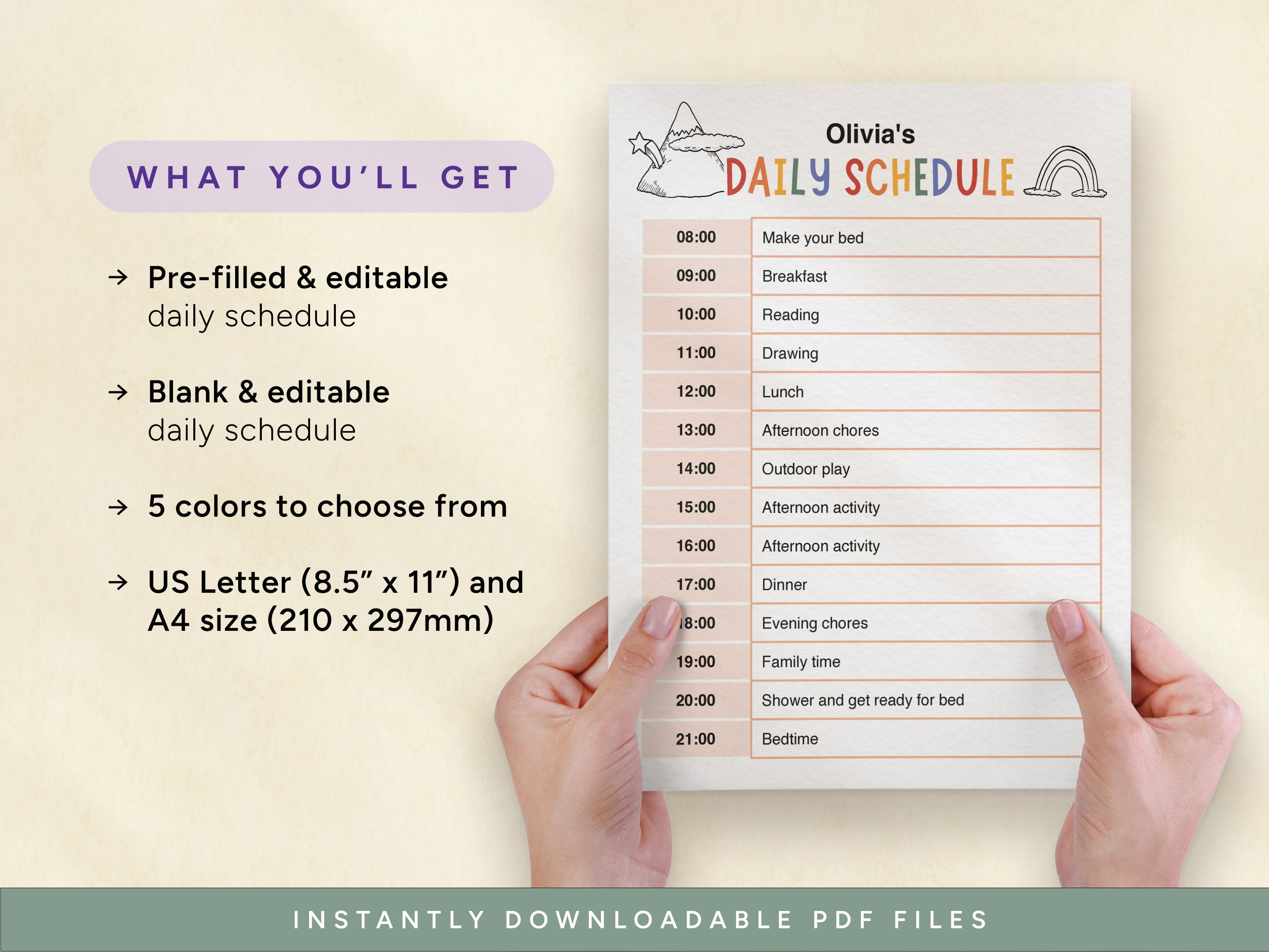 Kids Daily Schedule, Daily Routine, Kids Summer Schedule, Daily Routine ...