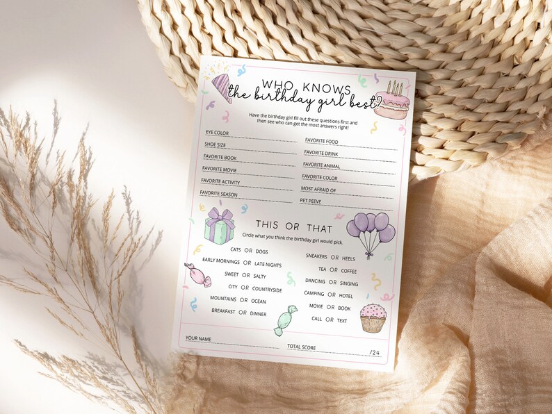 Who Knows the Birthday Girl Best, How Well Do You Know the Birthday ...