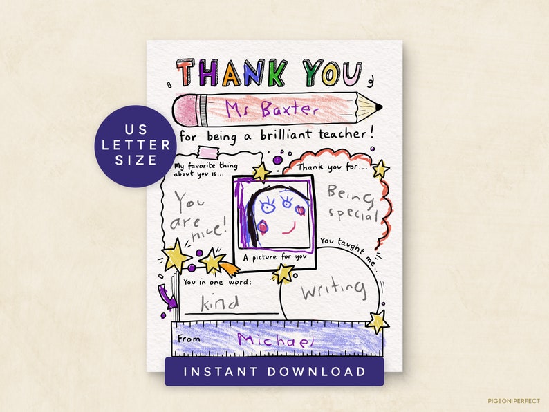 Teacher Appreciation Week Printable Teacher Thank You - Etsy