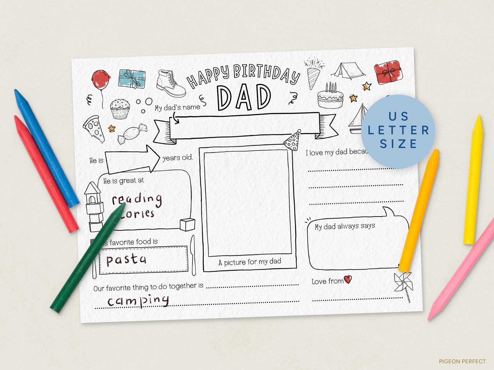 Happy Birthday Dad Coloring Page, All About My Dad, Happy Birthday Dad ...