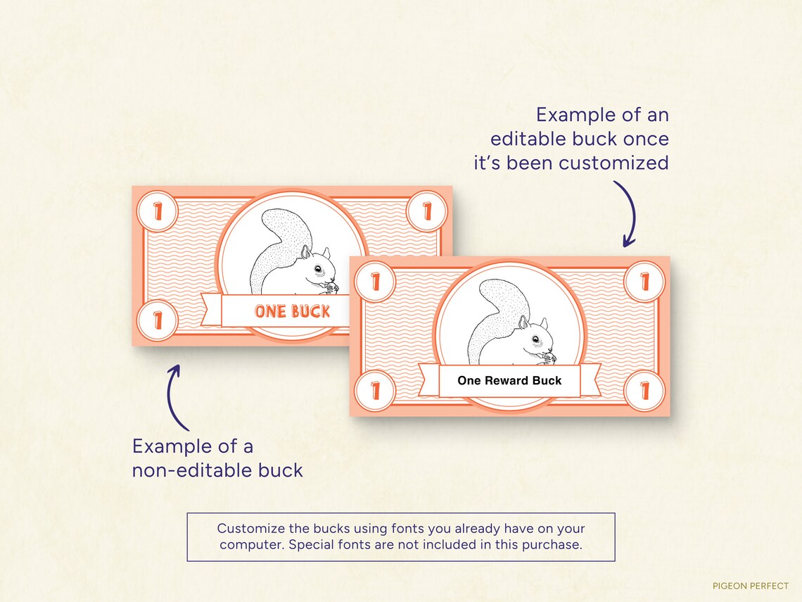 Editable Kids Reward Bucks Printable Play Money Mom Bucks - Etsy