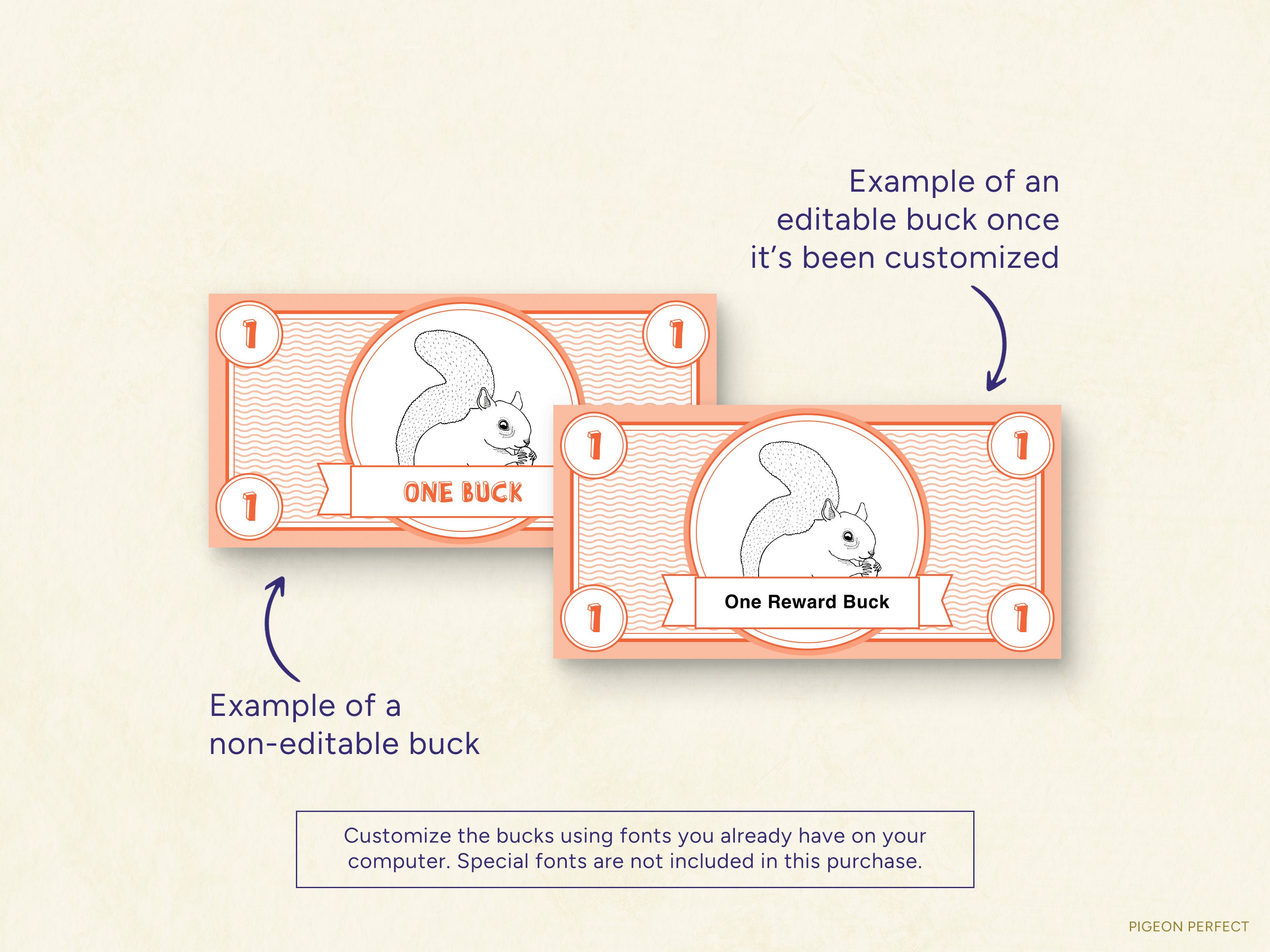 Editable Kids Reward Bucks, Printable Play Money, Mom Bucks, Reward ...