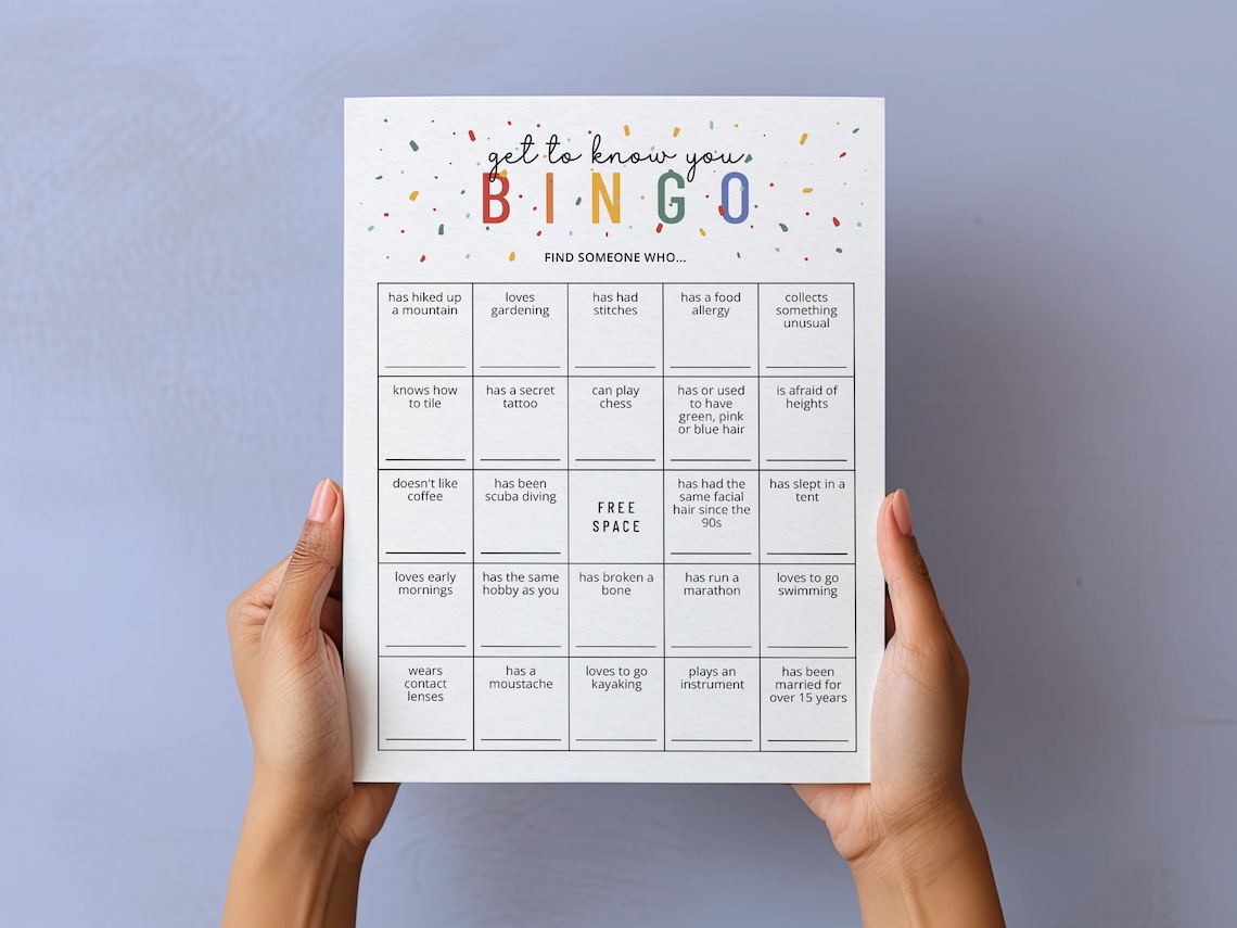 Editable Get to Know You Bingo, Find the Guest Bingo, Coworker Bingo ...