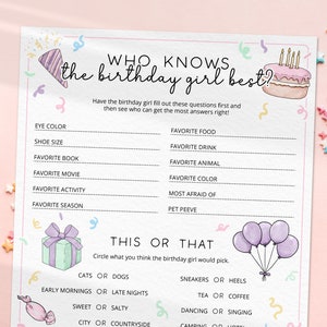 Who Knows the Birthday Girl Best, How Well Do You Know the Birthday ...
