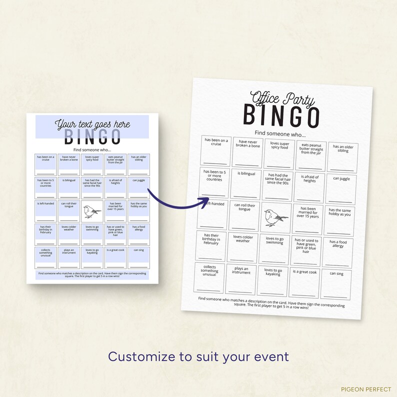Get to Know You Bingo Template, 30 Custom Bingo Cards, Find the Guest ...