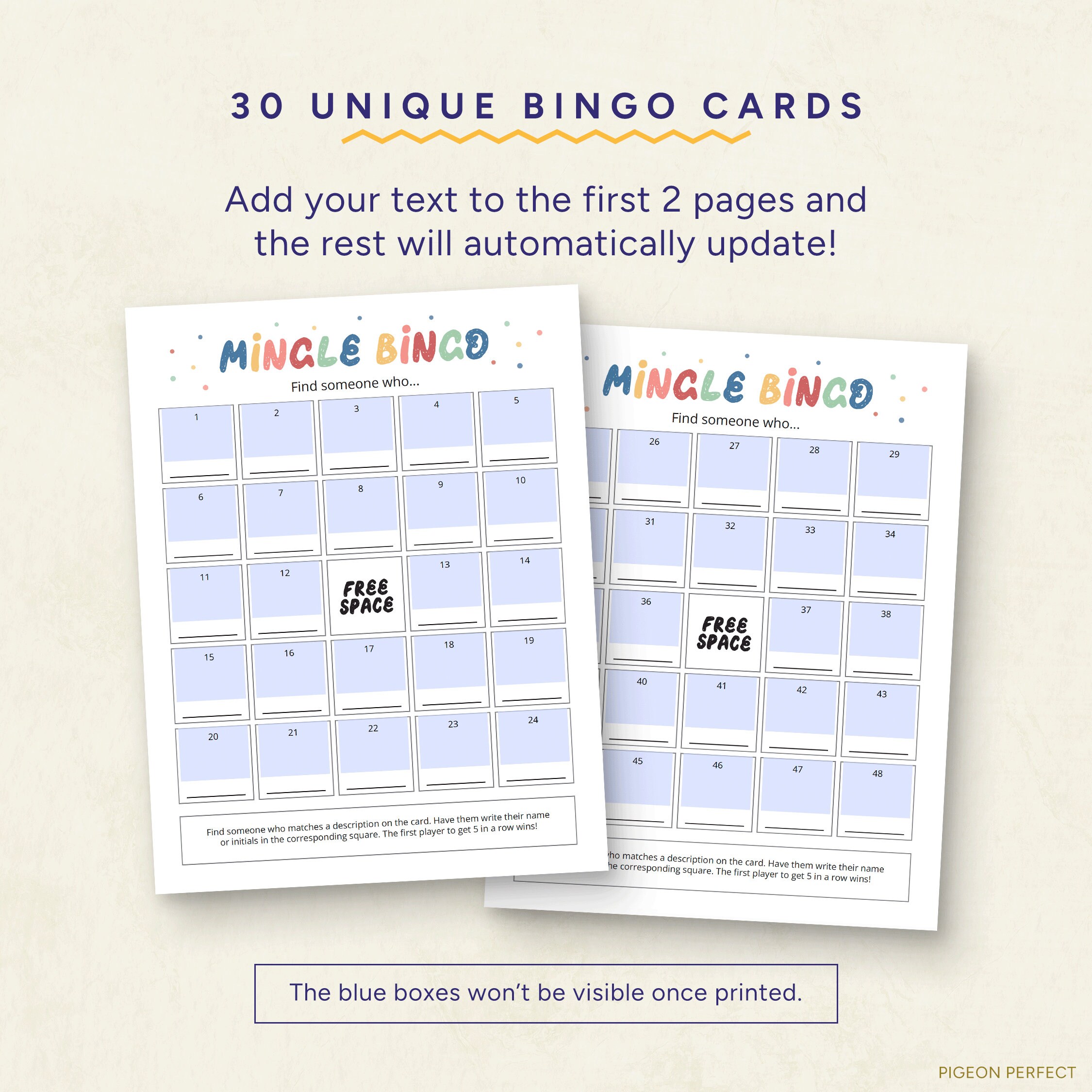 Mingle Bingo, Find the Guest Bingo, Get to Know You Bingo, Find Someone ...