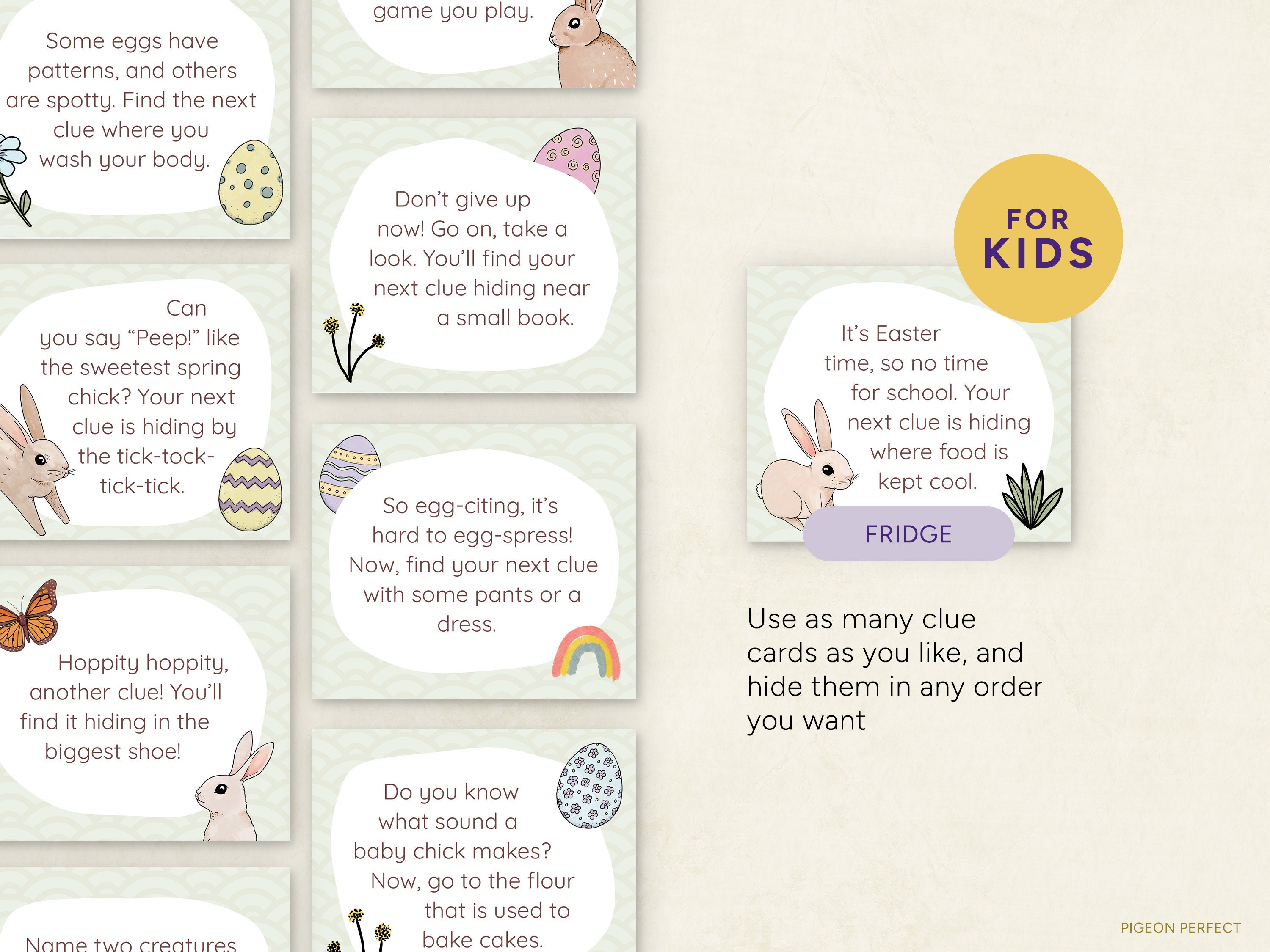 Easter Scavenger Hunt, Indoor Treasure Hunt for Kids, 30 Easter Riddles ...