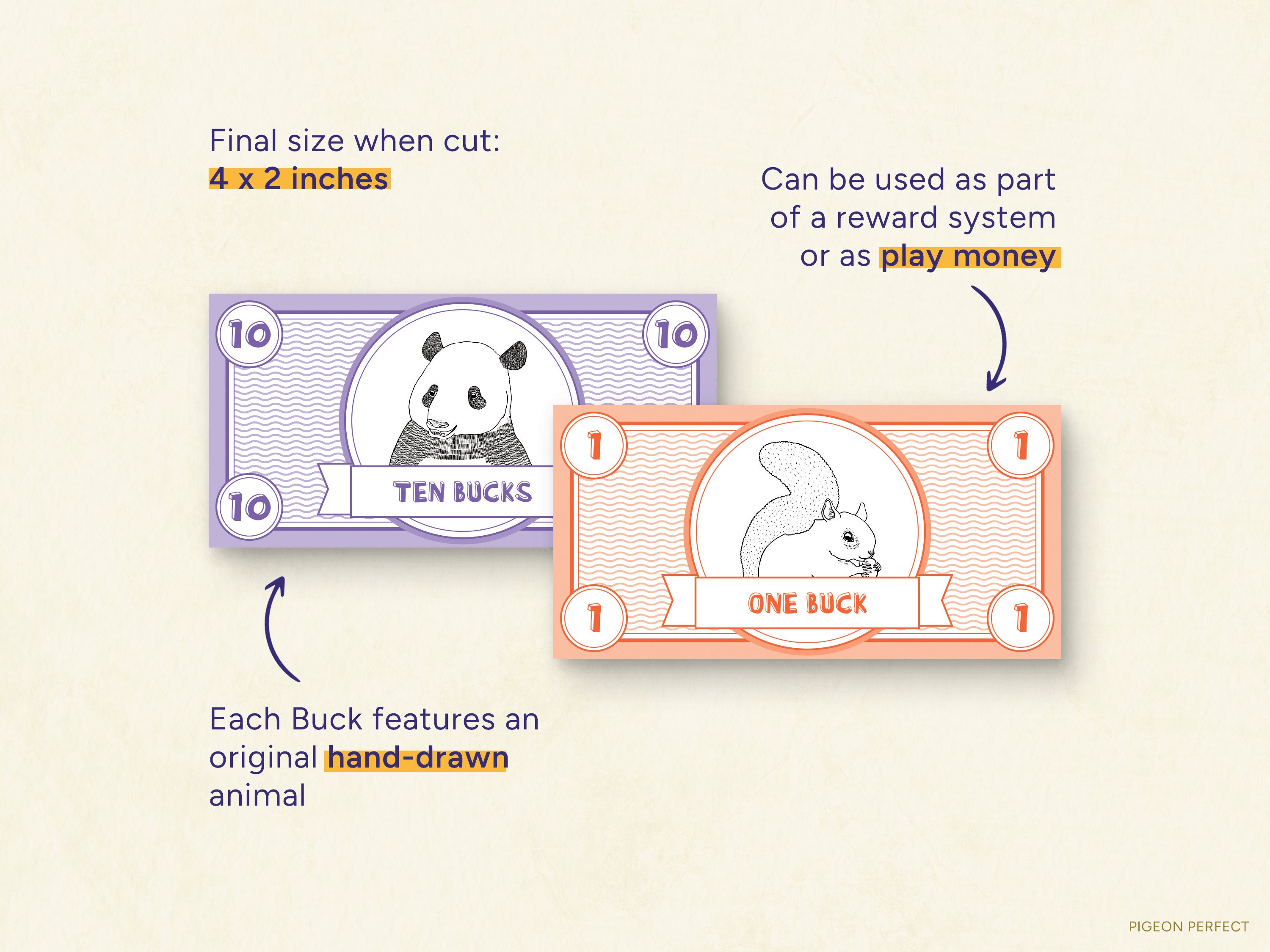 Editable Kids Reward Bucks, Printable Play Money, Mom Bucks, Reward ...