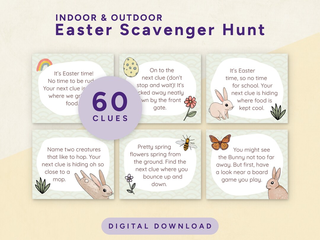 Easter Scavenger Hunt for Kids, Printable Indoor & Outdoor Easter ...