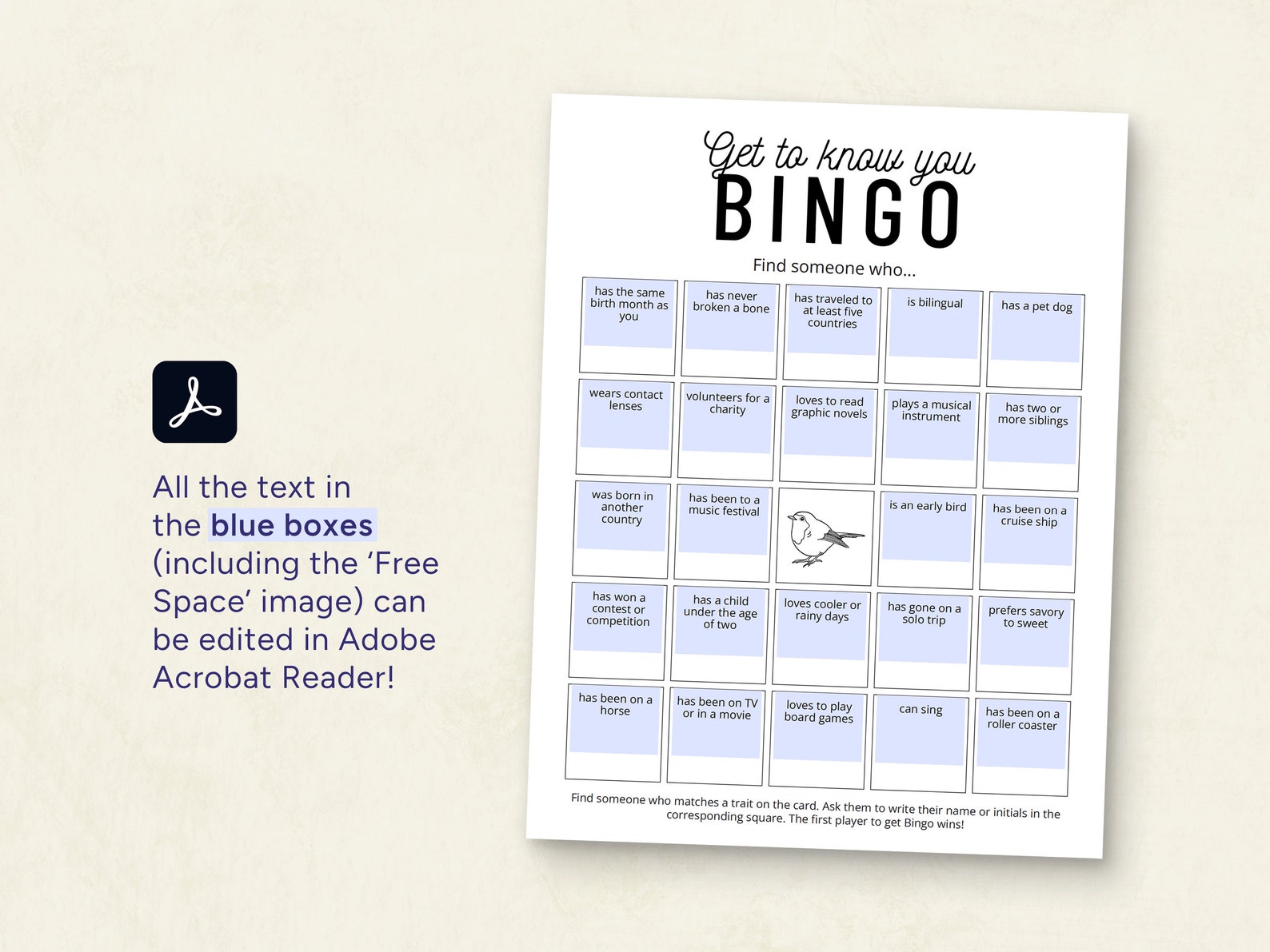 Editable Get to Know You Bingo, Find the Guest Bingo, Office Bingo ...