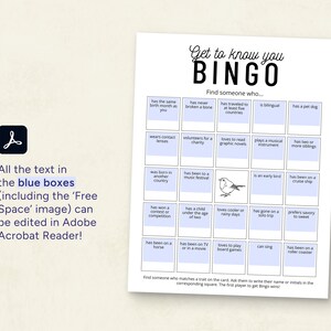 Editable Get to Know You Bingo, Find the Guest Bingo, Office Bingo ...