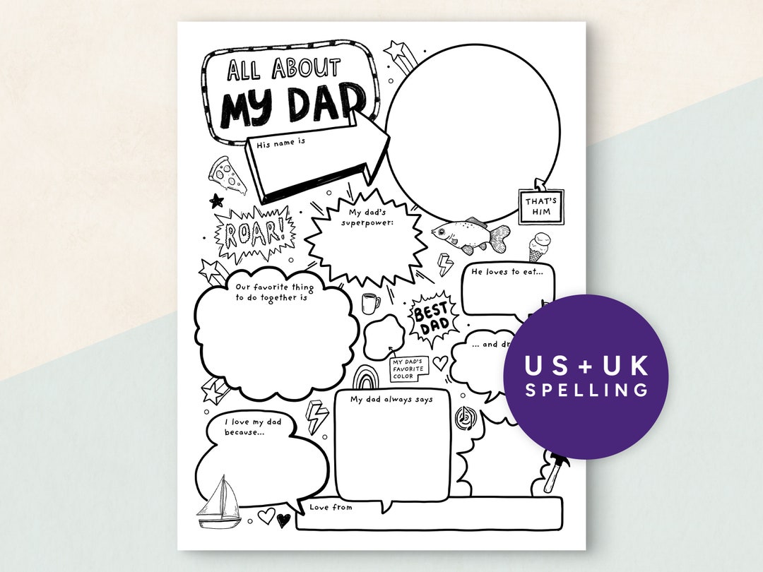 All About My Dad Printable, Superhero Father's Day Questionnaire ...