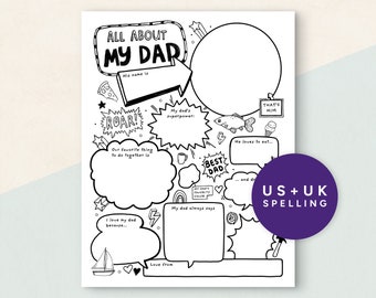 All About My Dad, My Super Dad, Dad Questionnaire, Father's Day ...