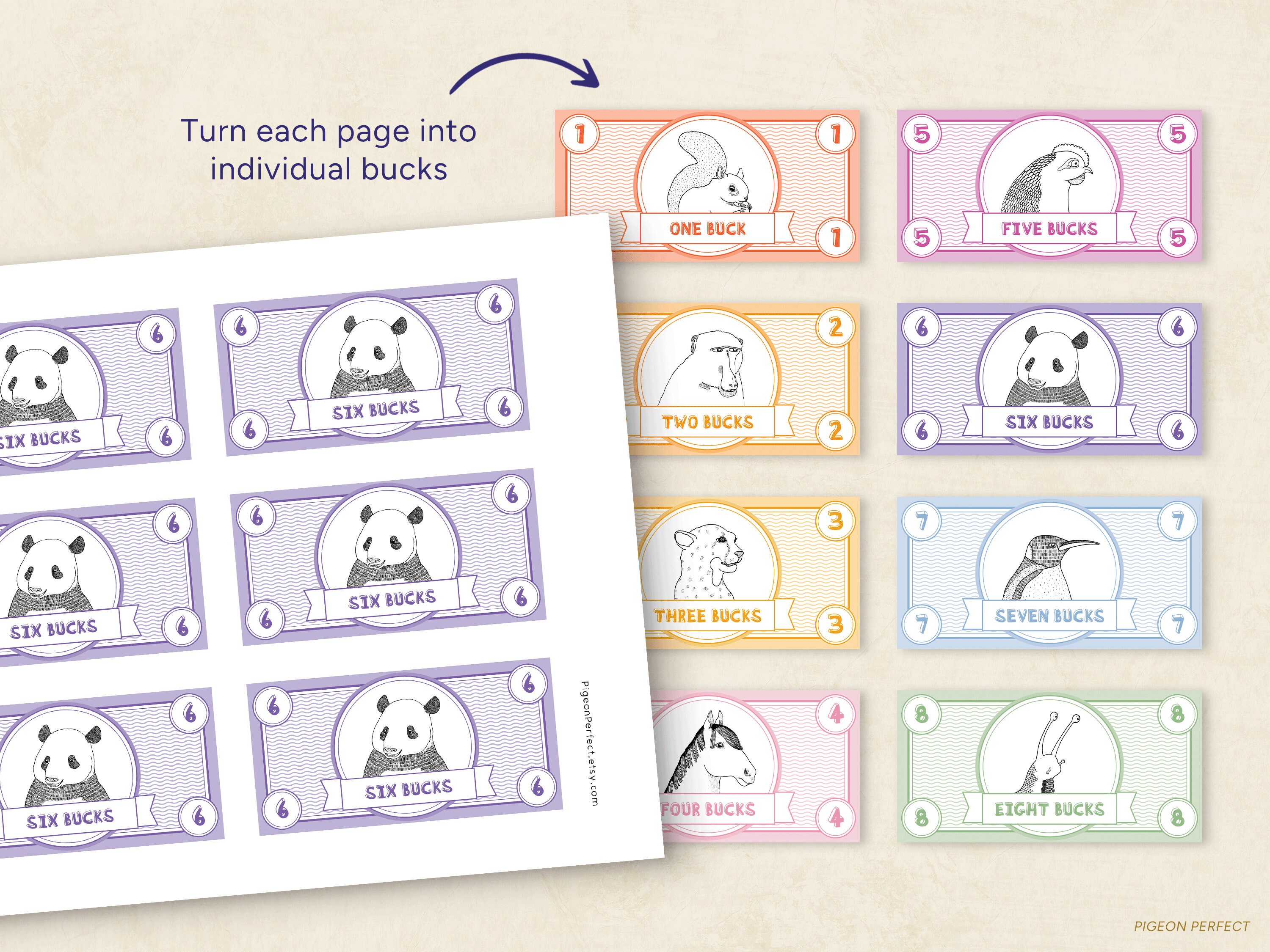 Printable Play Money for Kids, Reward Bucks, Instant Download PDF - Etsy