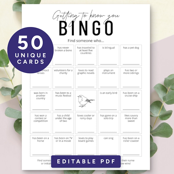 Get to Know You Bingo - Etsy