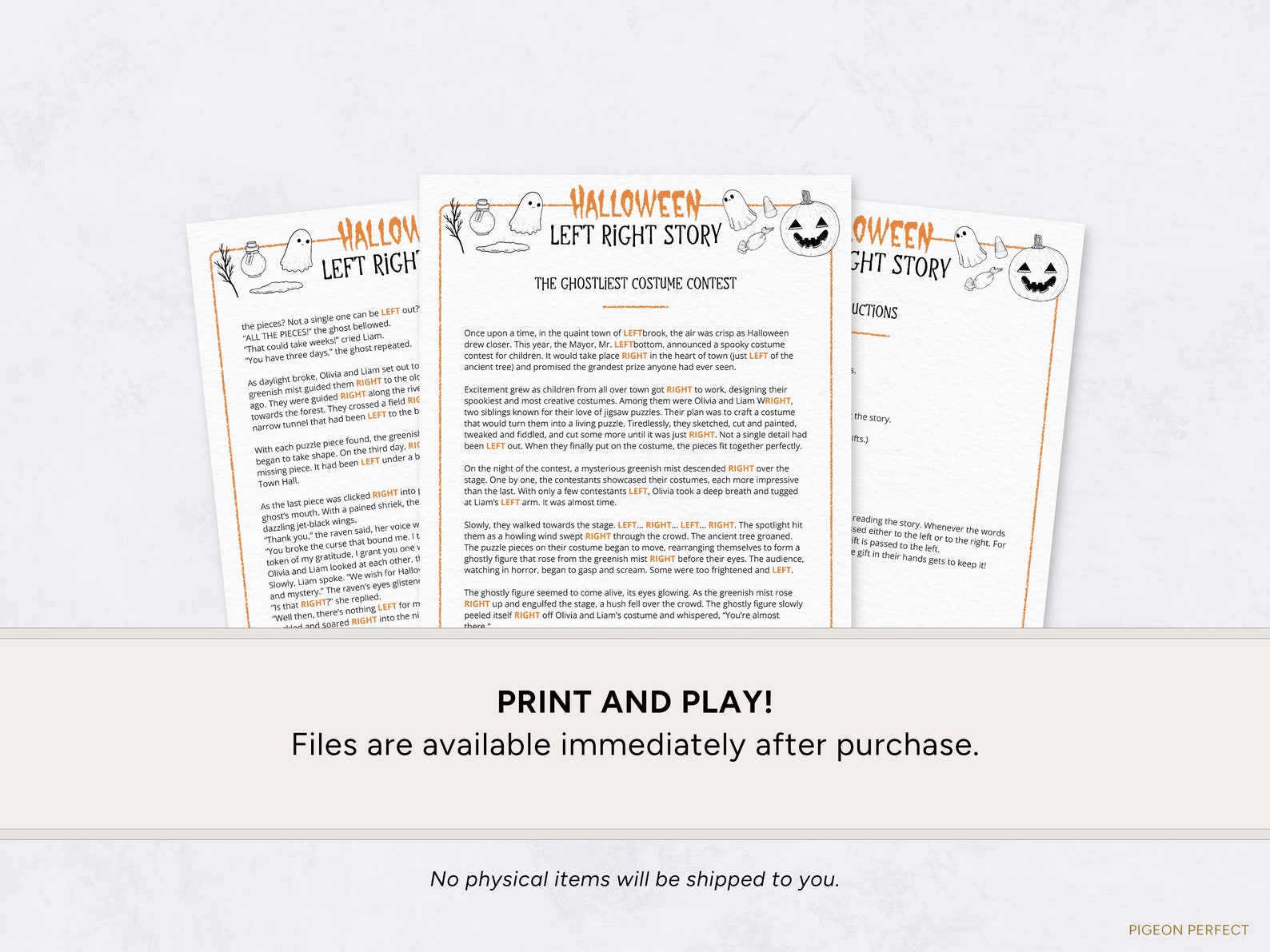 Halloween Left Right Game Printable, Pass the Gift Game, Halloween ...