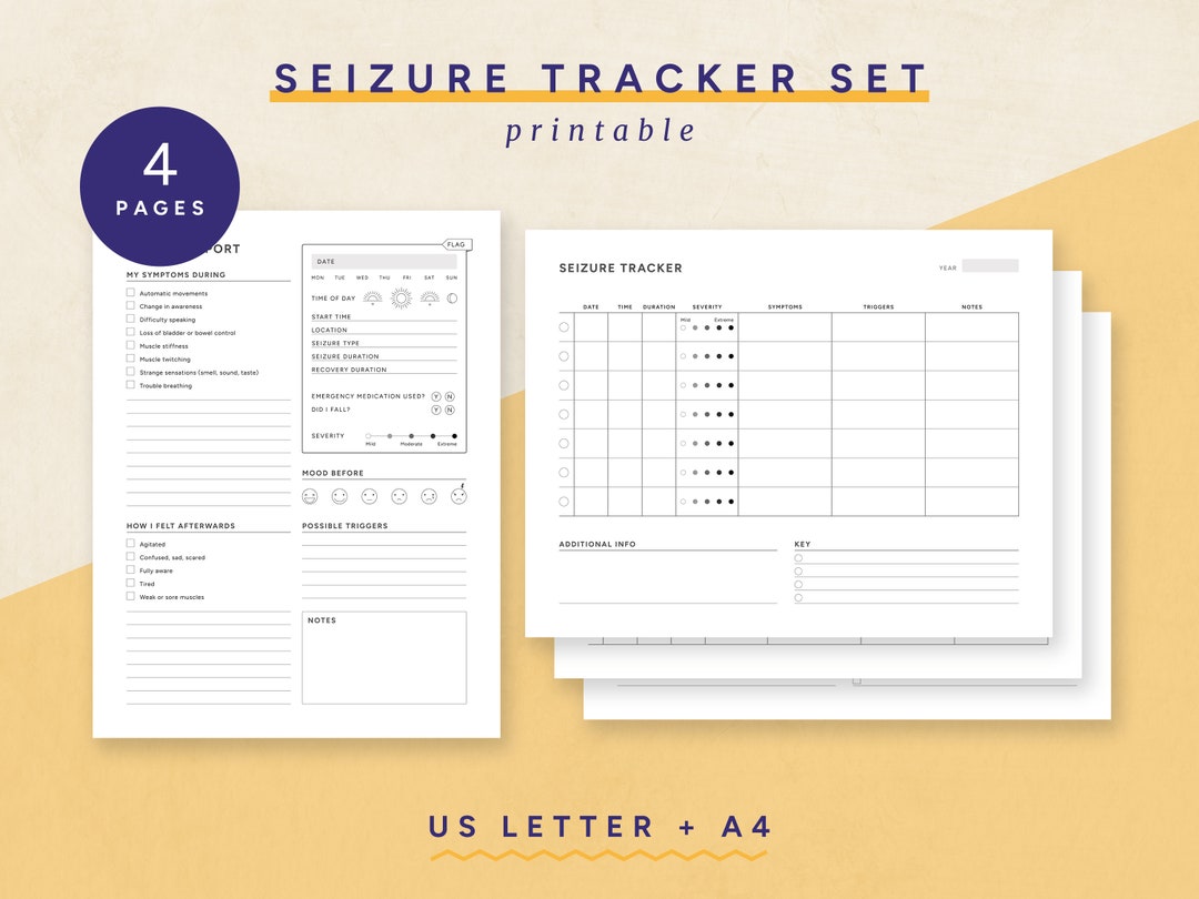 Printable Seizure Tracker Set Symptom Tracker Medical - Etsy