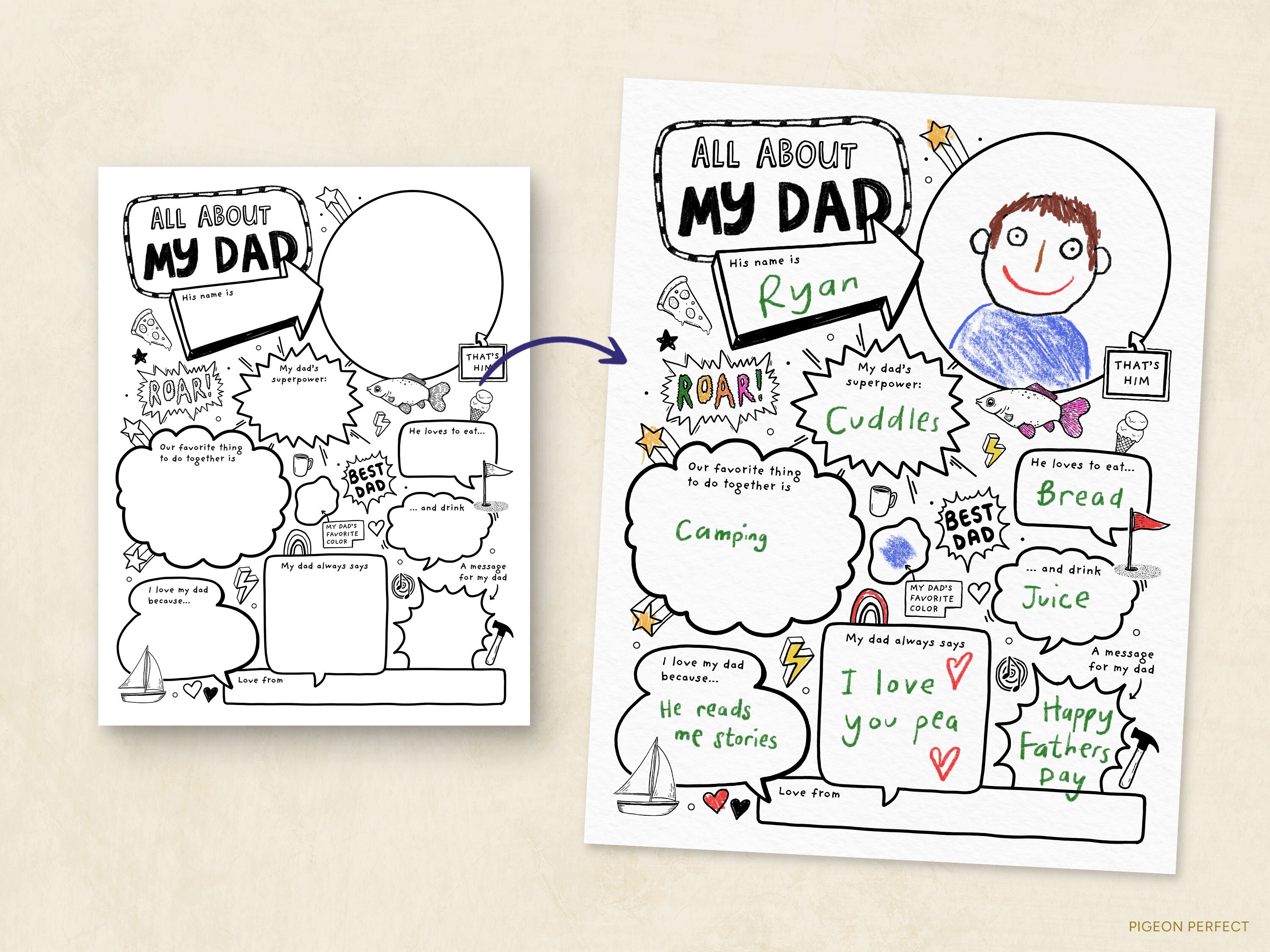 All About My Dad Printable, Superhero Father's Day Questionnaire ...