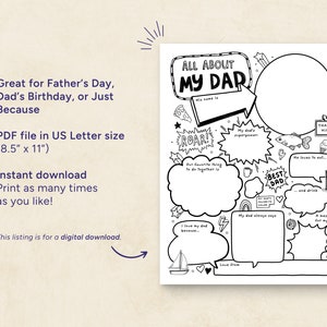 All About My Dad Printable, Superhero Father's Day Questionnaire ...