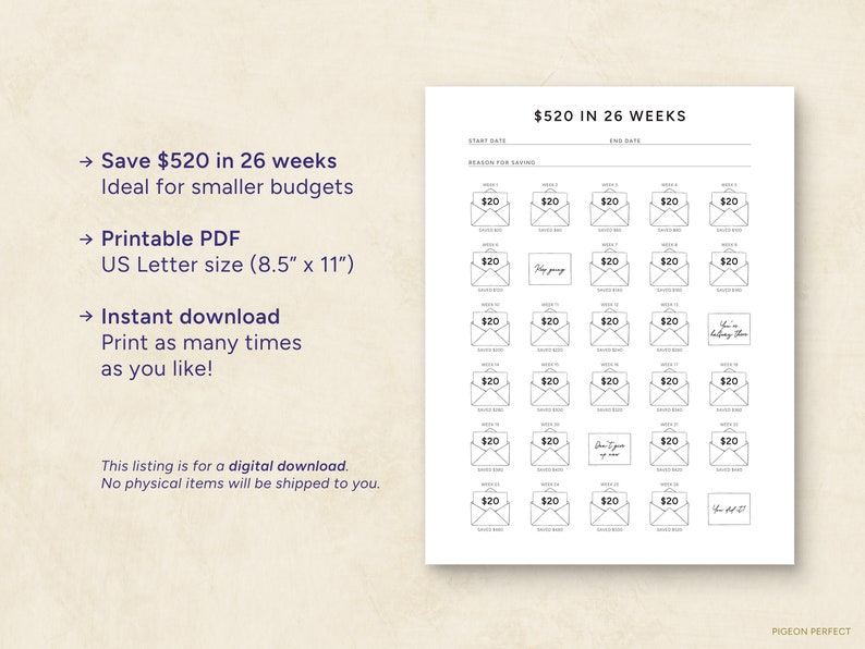 26-week Savings Challenge Printable Bi-weekly Savings - Etsy