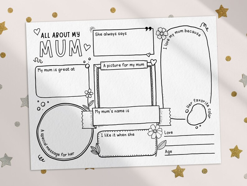 All About My Mum Printable, Mother's Day Questionnaire, All About My ...