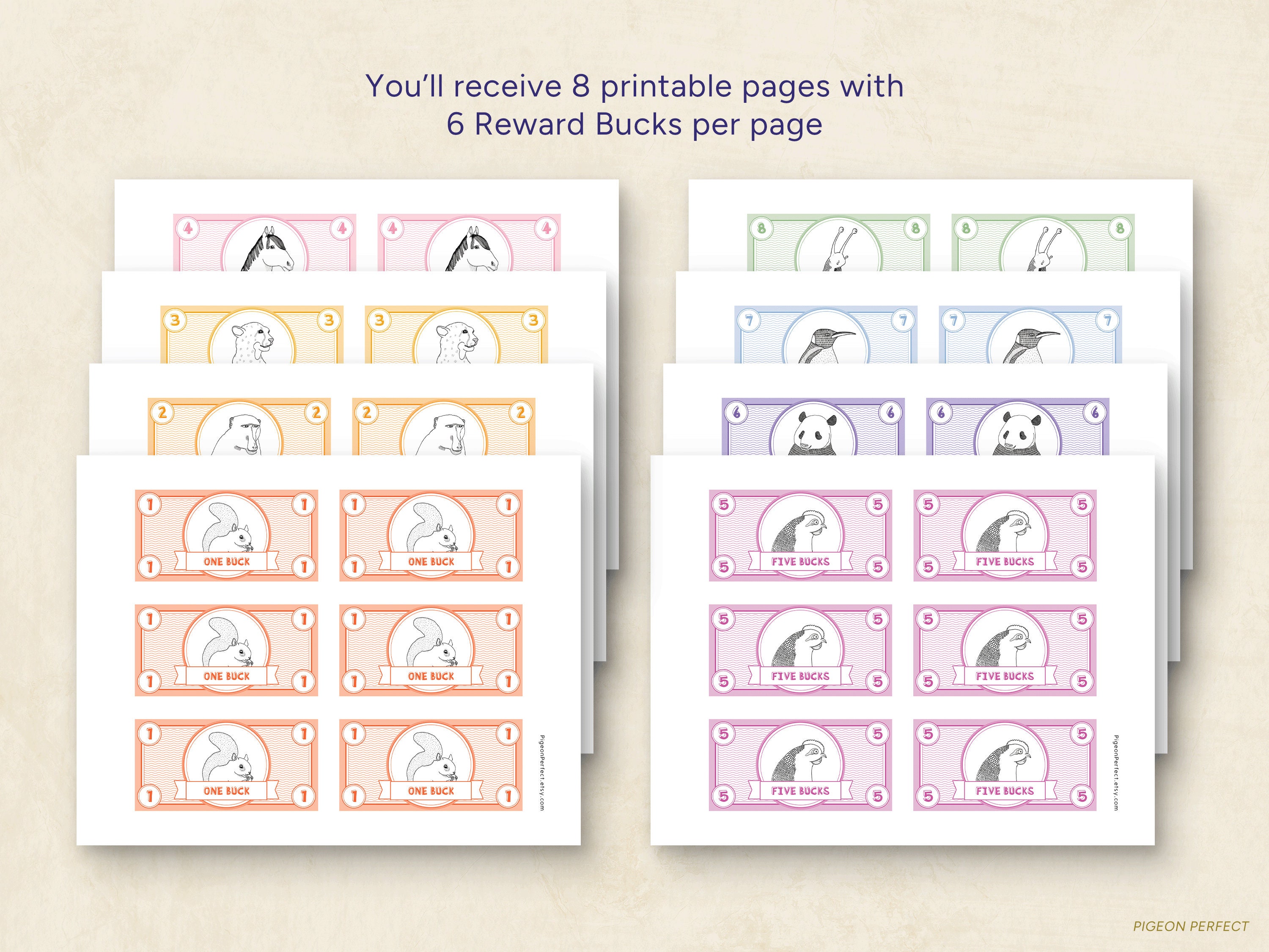 Printable Play Money for Kids, Reward Bucks, Instant Download PDF - Etsy