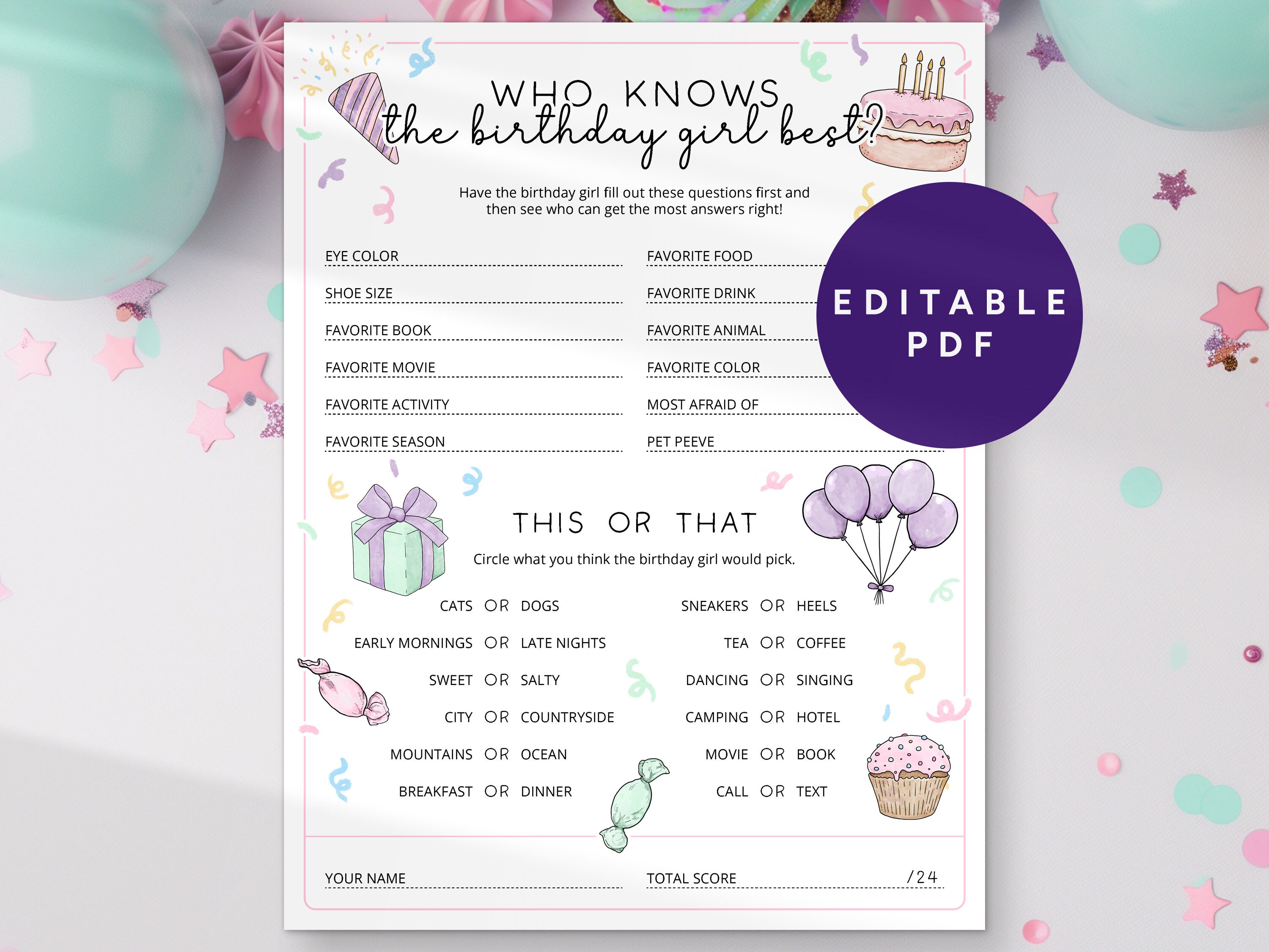 Who Knows the Birthday Girl Best, How Well Do You Know the Birthday ...