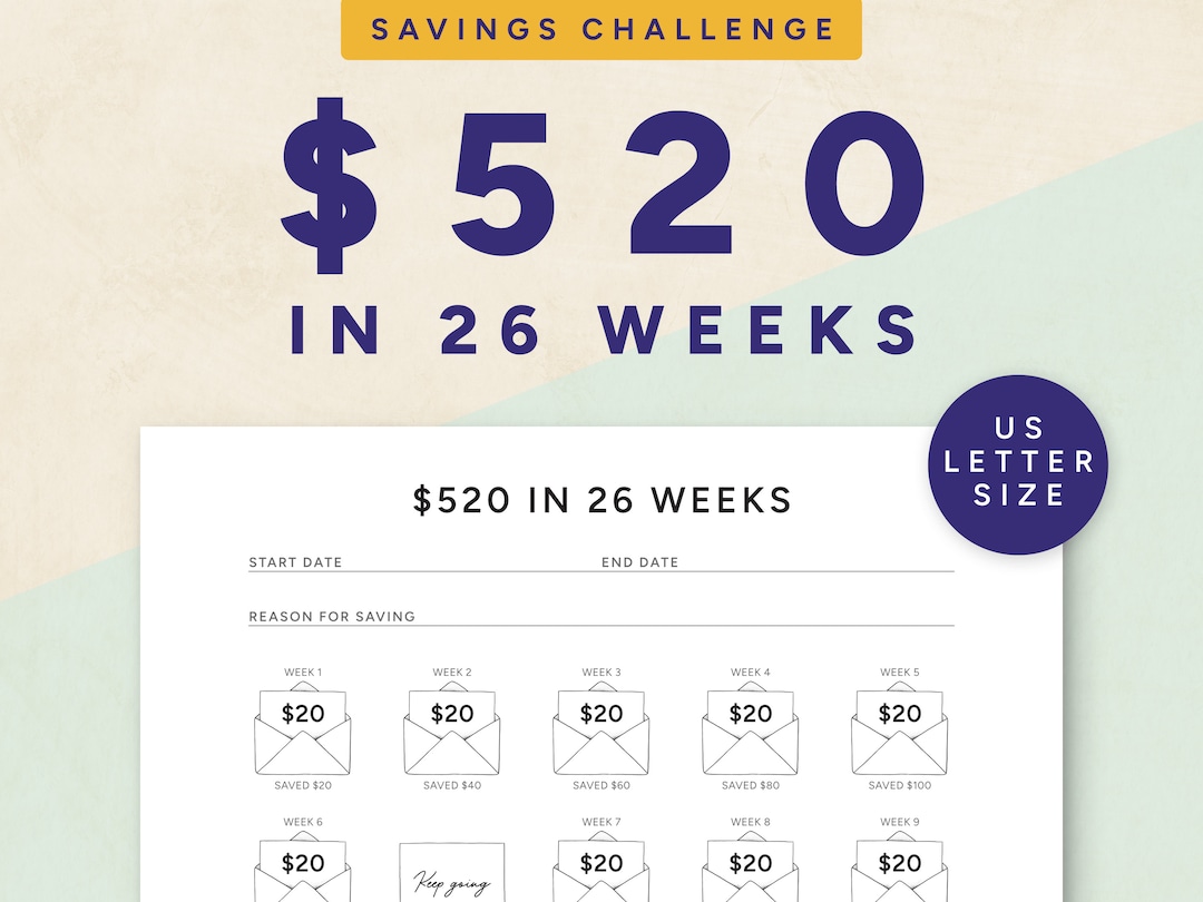 26-week Savings Challenge Printable, Bi-weekly Savings Challenge ...
